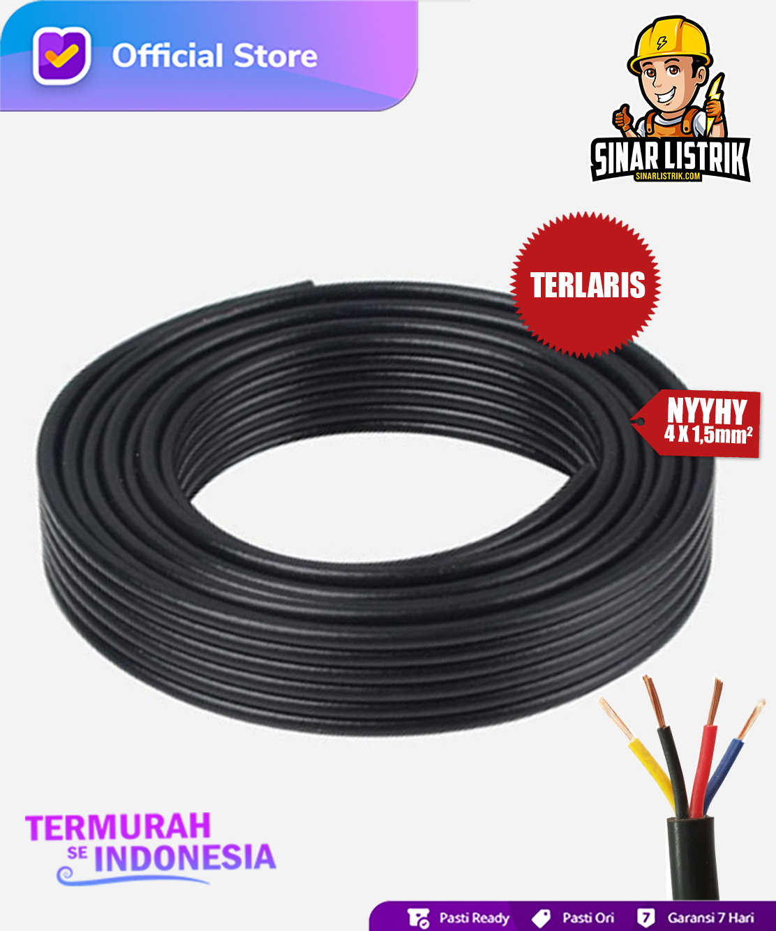 Kabel NYYHY Isi 4X1.5 mm2 Jembo F-014H-SN-LK