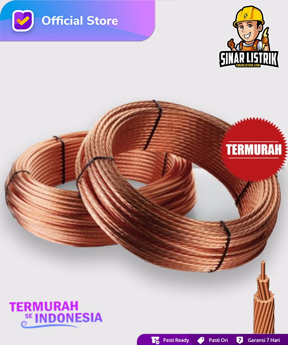 Kabel Grounding / BC Tembaga Termurah dan Berkualitas