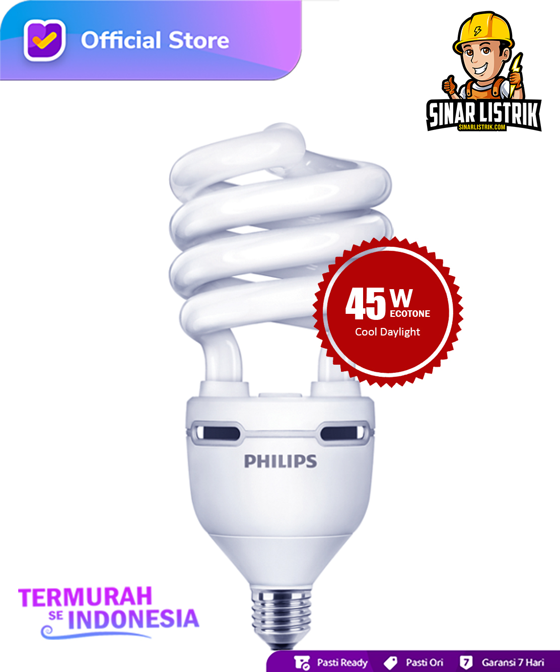 Jual Lampu Philips Ecotone High Lumen (EHL) Tornado 45W CDL