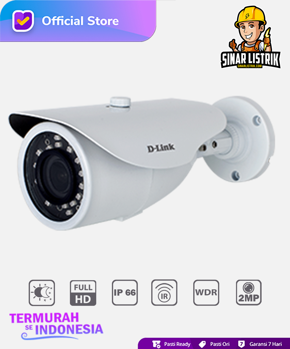 Jual CCTV D-Link 2MP Varifocal Bullet HD Cameras Paling Murah
