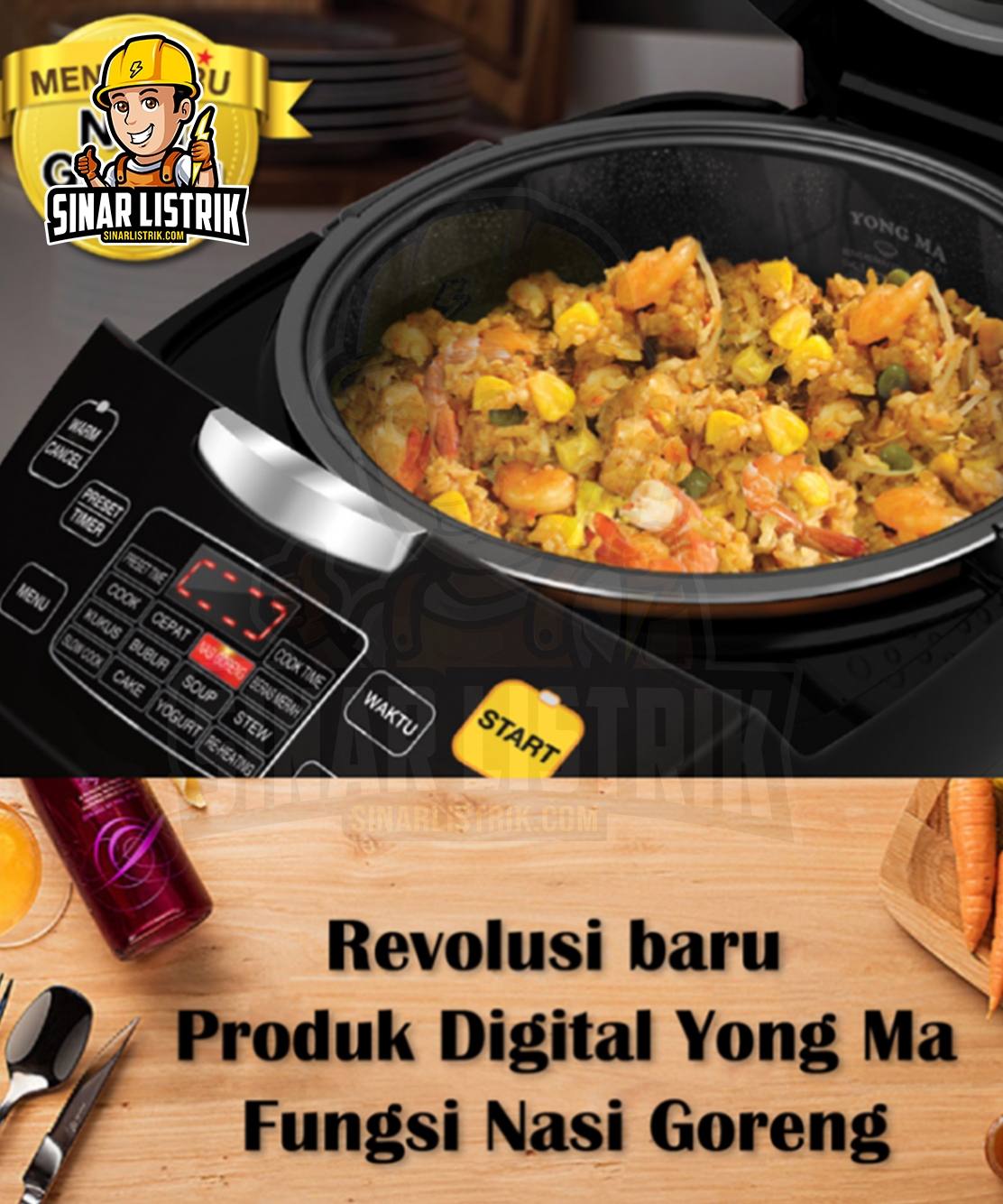 Jual Magic Com Yong Ma 2L SMC 8017 Black Termurah