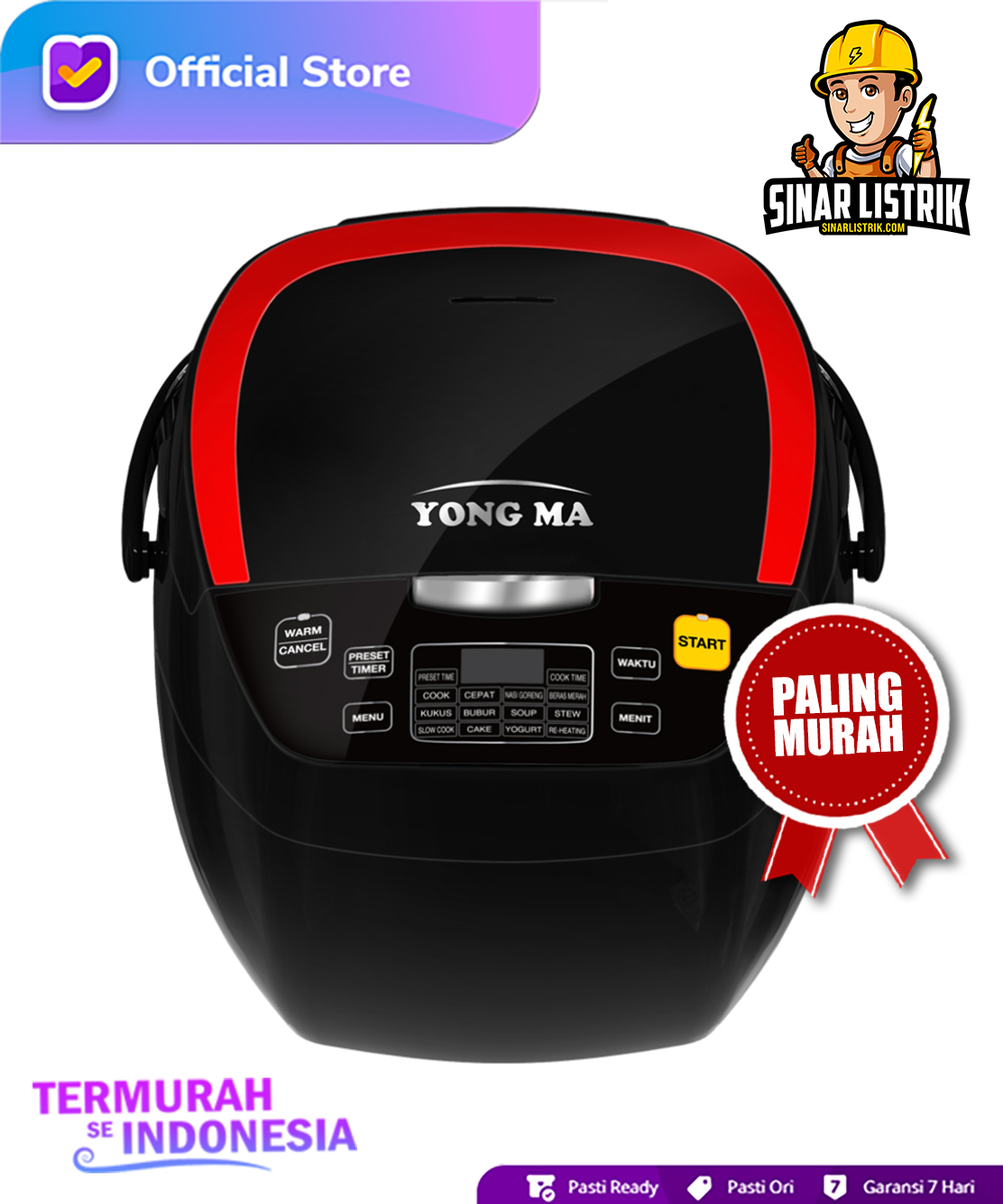 Jual Magic Com Yong Ma 2L SMC 8017 Black Termurah