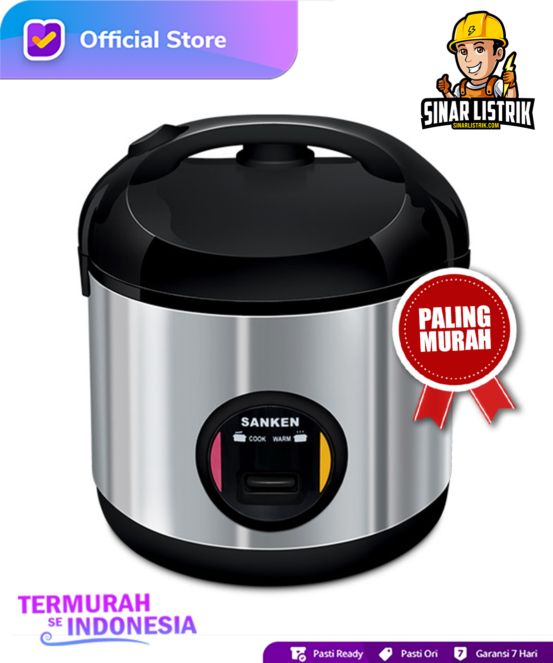 Jual Magic Com Sanken Supercom 1L Black SJ-203BK Termurah
