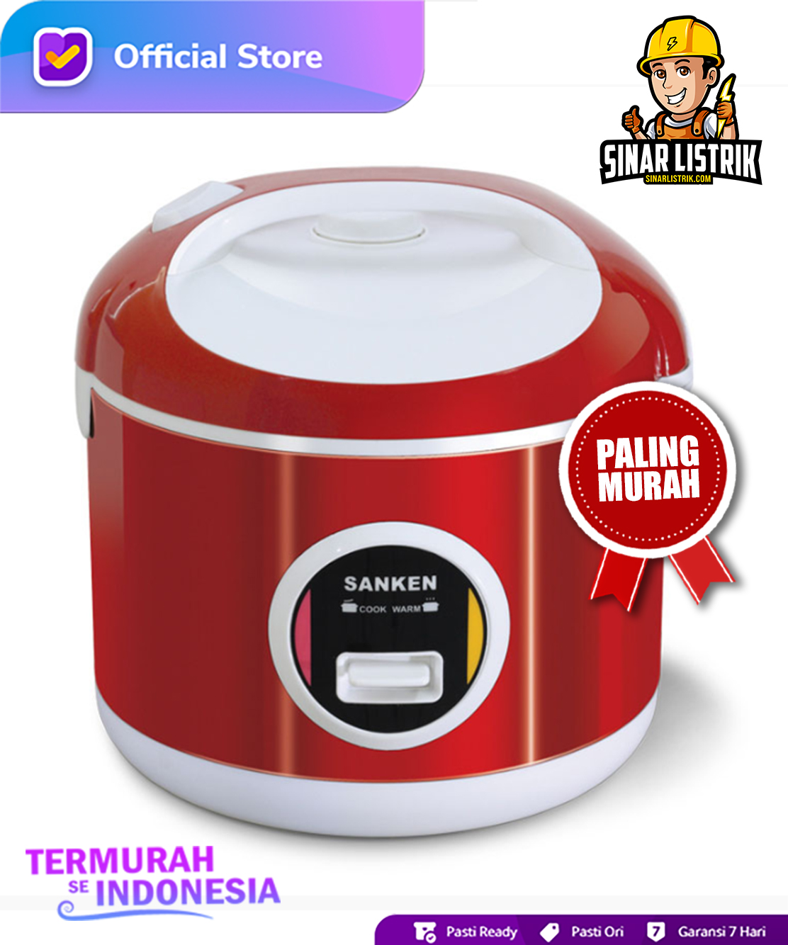 Jual Magic Com Sanken Supercom 1.8L SJ-2500 Red Termurah