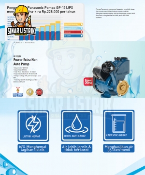 Jual Pompa Air Panasonic 125W Power Extra GP-129JPX Termurah
