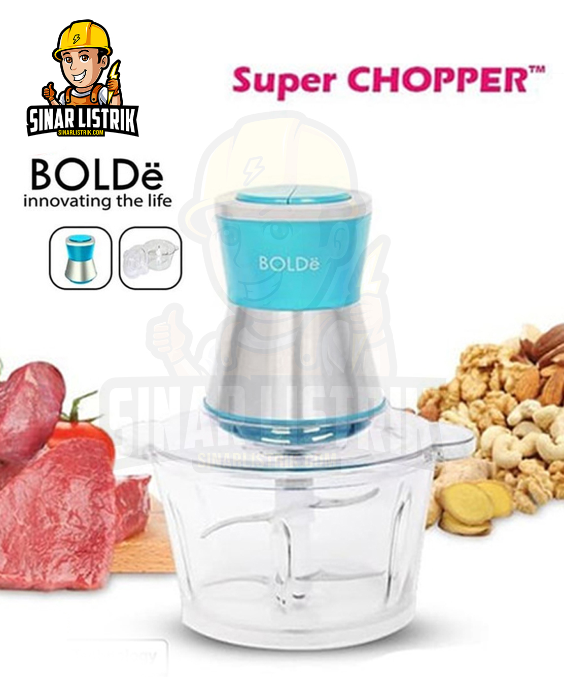 Bolde Chopper Super 2L Food Processor Coper stainless Gilingan Daging