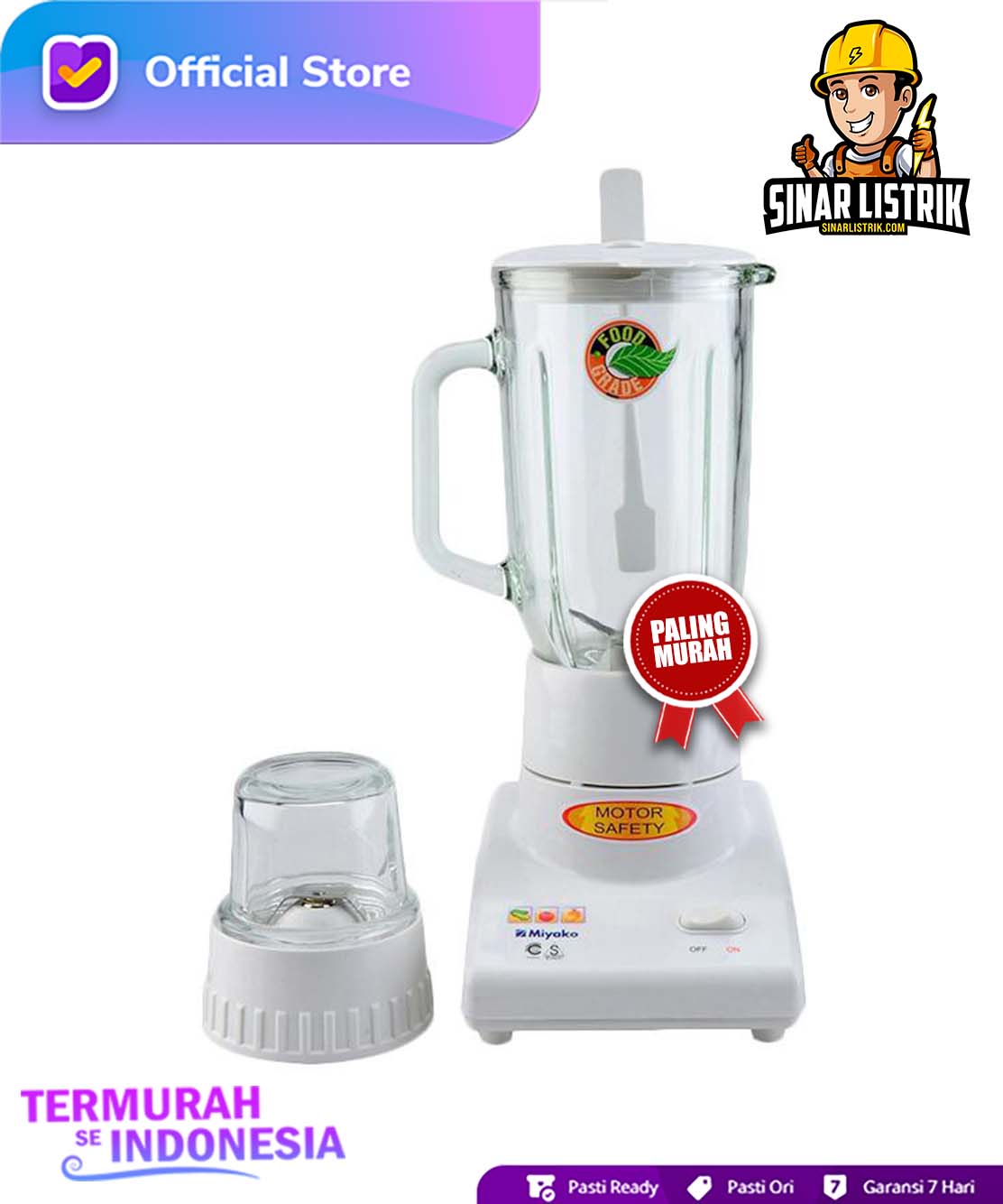 Blender Miyako BL-101 GS Glass Kaca Gelas / BL101GS 2in1 1 Liter