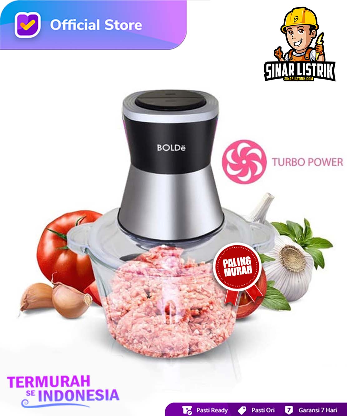 Bolde Chopper Super 2L Food Processor Coper stainless Gilingan Daging