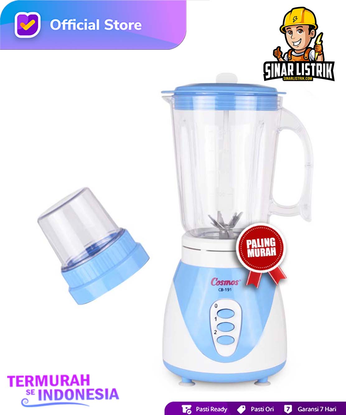 Blender Cosmos CB 191 / CB-191 / CB191 Trinity Blade 1.25 Liter Lt L