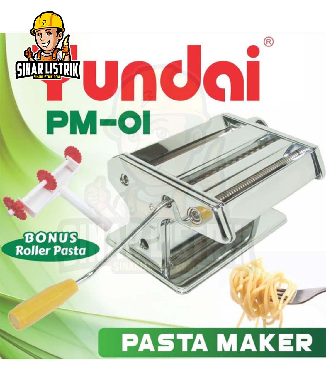 Pasta Maker Yundai PM01 Mesin Maker Gilingan Mie PM01 Bonus Roller