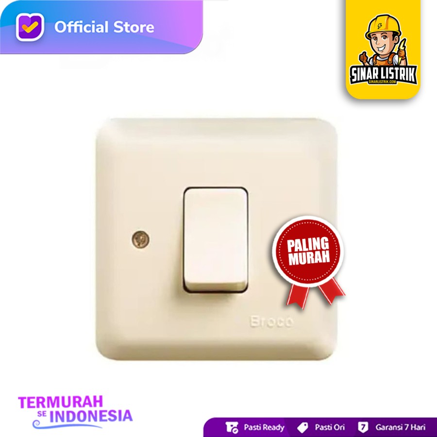 Broco IB Saklar Engkel / Tanam / Inbow Art 6621U Single Switch Tunggal