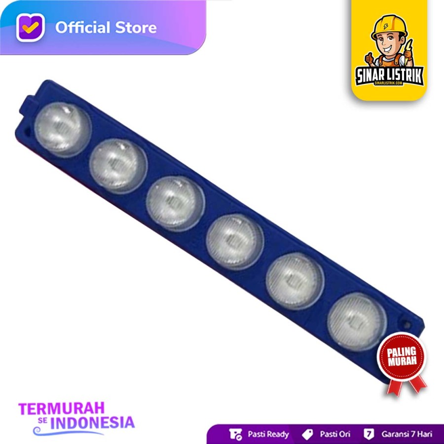 6 Mata Biru Lampu LED Modul Mata 6 Mata 12 Volt 6 W Watt Module