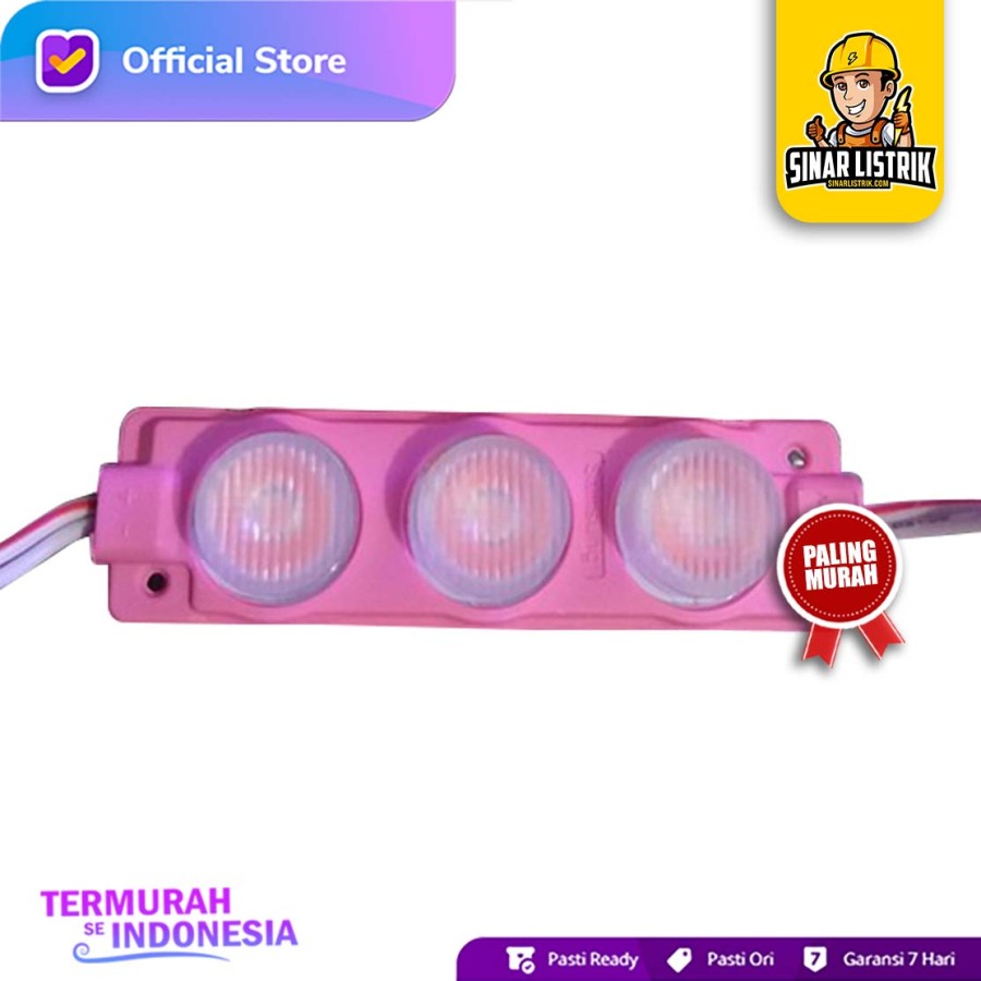 3 Mata Pink Lampu LED Modul Mata 3 Mata 12 Volt 6 W Watt Module