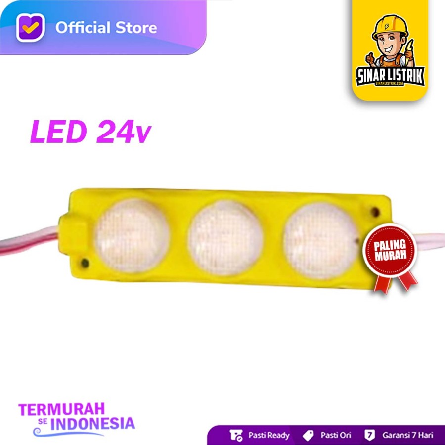 3 Mata 24 Volt 1,5 W Watt Module Jumbo Besar Lampu LED Modul Mata