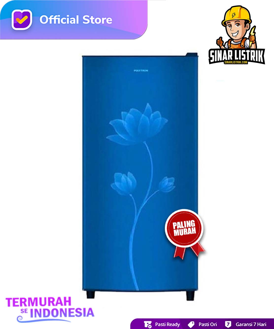 POLYTRON PRB-159 BELLEZA Kulkas Berkapasitas 150L Jumbo Freezer