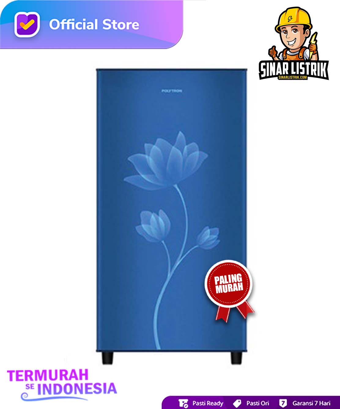 POLYTRON PRB 189 / PRB189 Kulkas 1 Pintu Garansi Resmi Politron