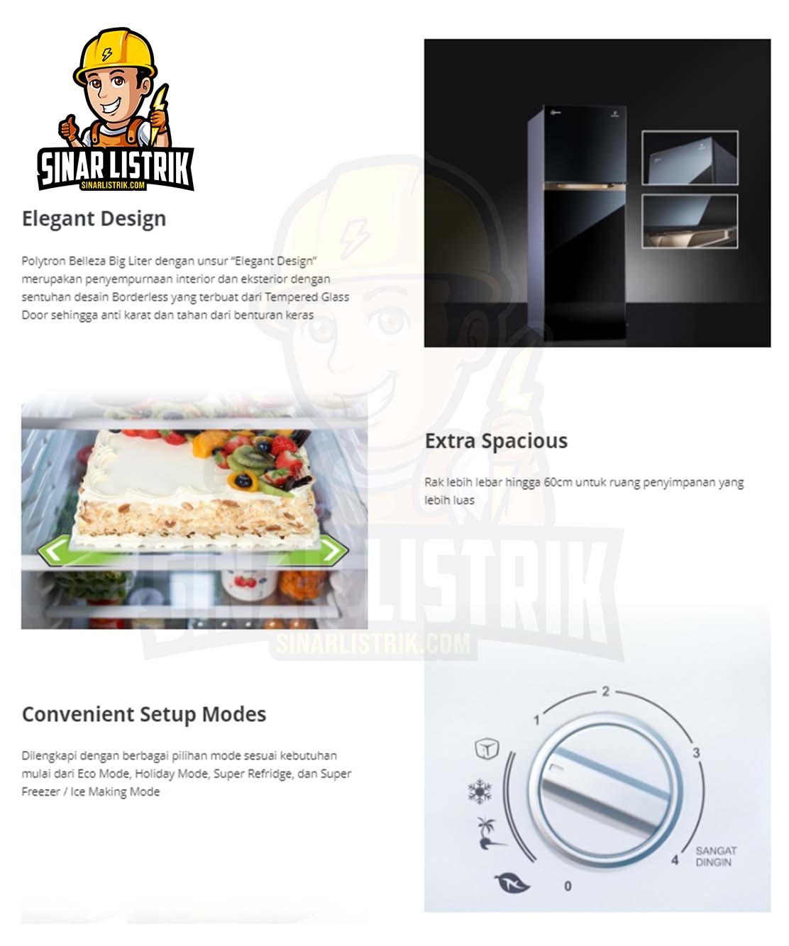 Polytron Belleza PRM-430 Big Liter 300 L Kulkas PRM 430X POLITRON