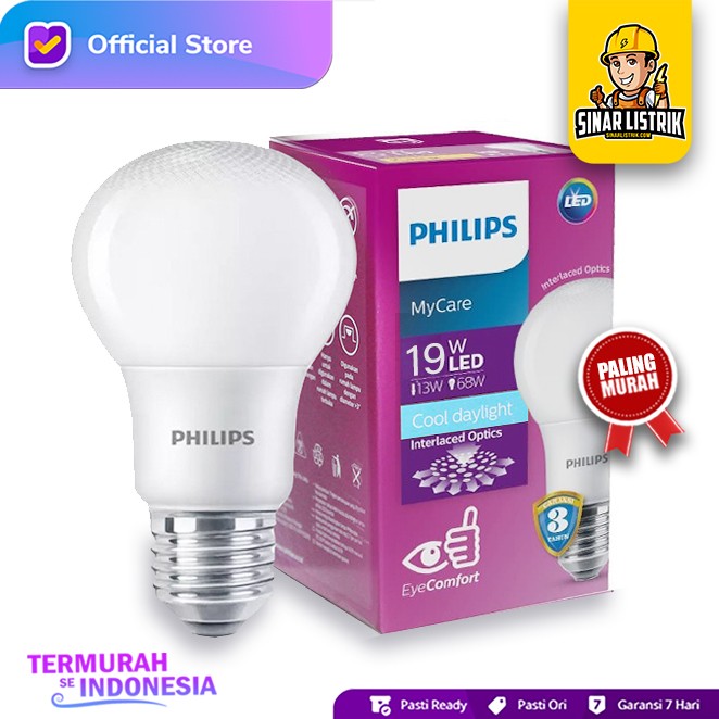 Philips LED 19 W Watt Lampu Putih Filip CoolDaytlight - 19 Watt