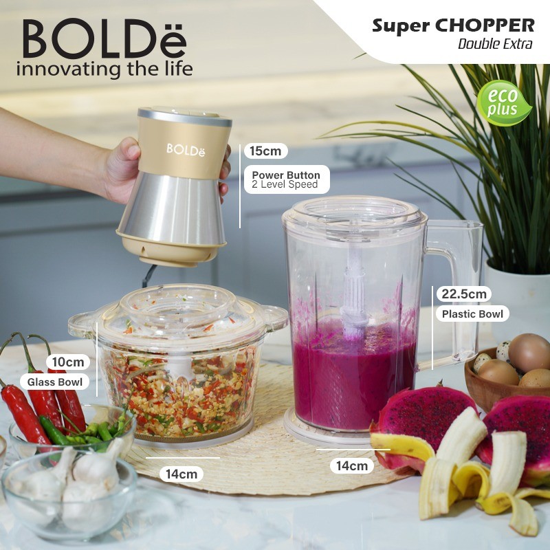 BOLDe Food Chopper Double Extra Jar 6 Mata Pisau