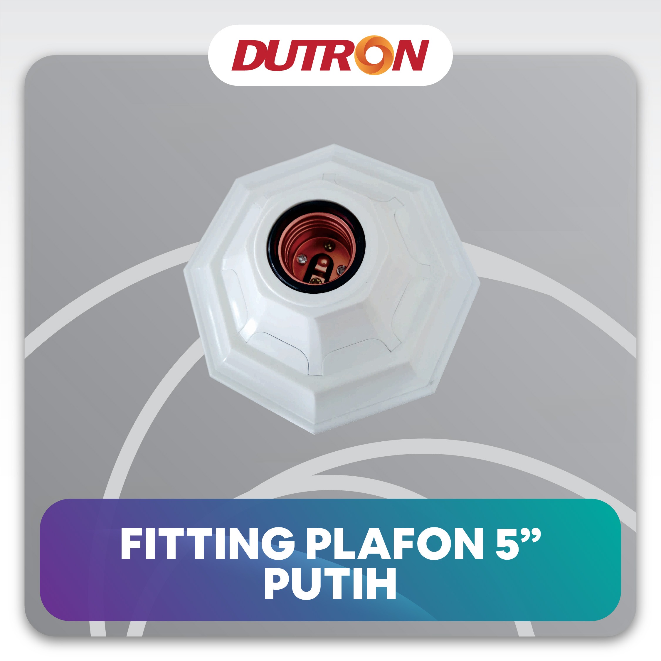 Fitting Lampu Plafon Dutron 5' dv fps05 Putih
