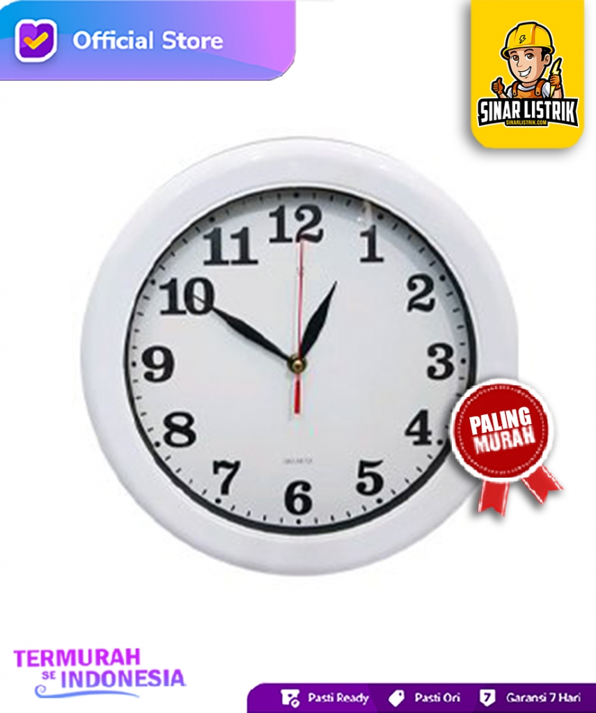 Jam Dinding 001 Putih Lokal