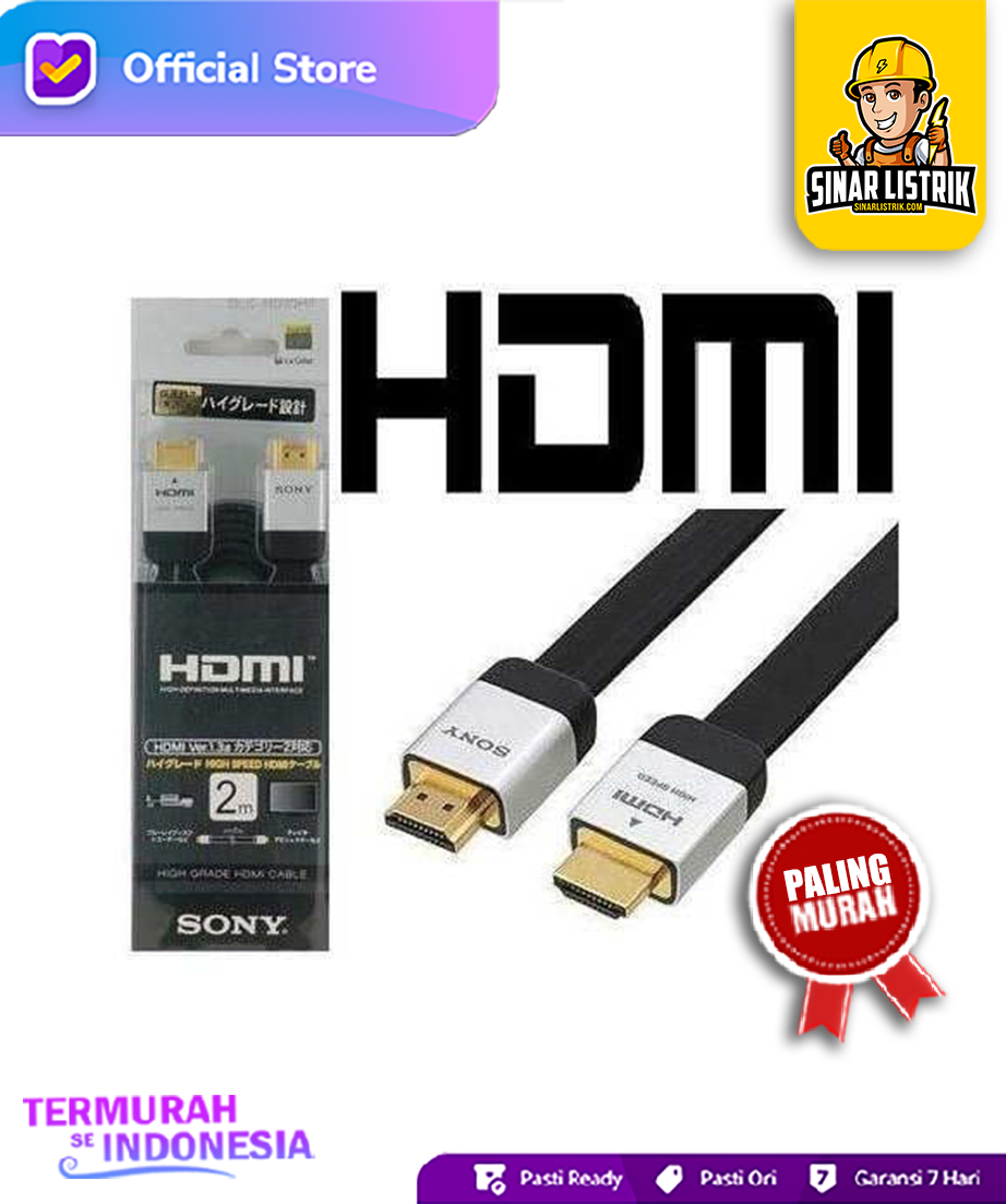 HDMI SONY 2 Meter | Kabel HDMI SONY Ukuran 2 Meter
