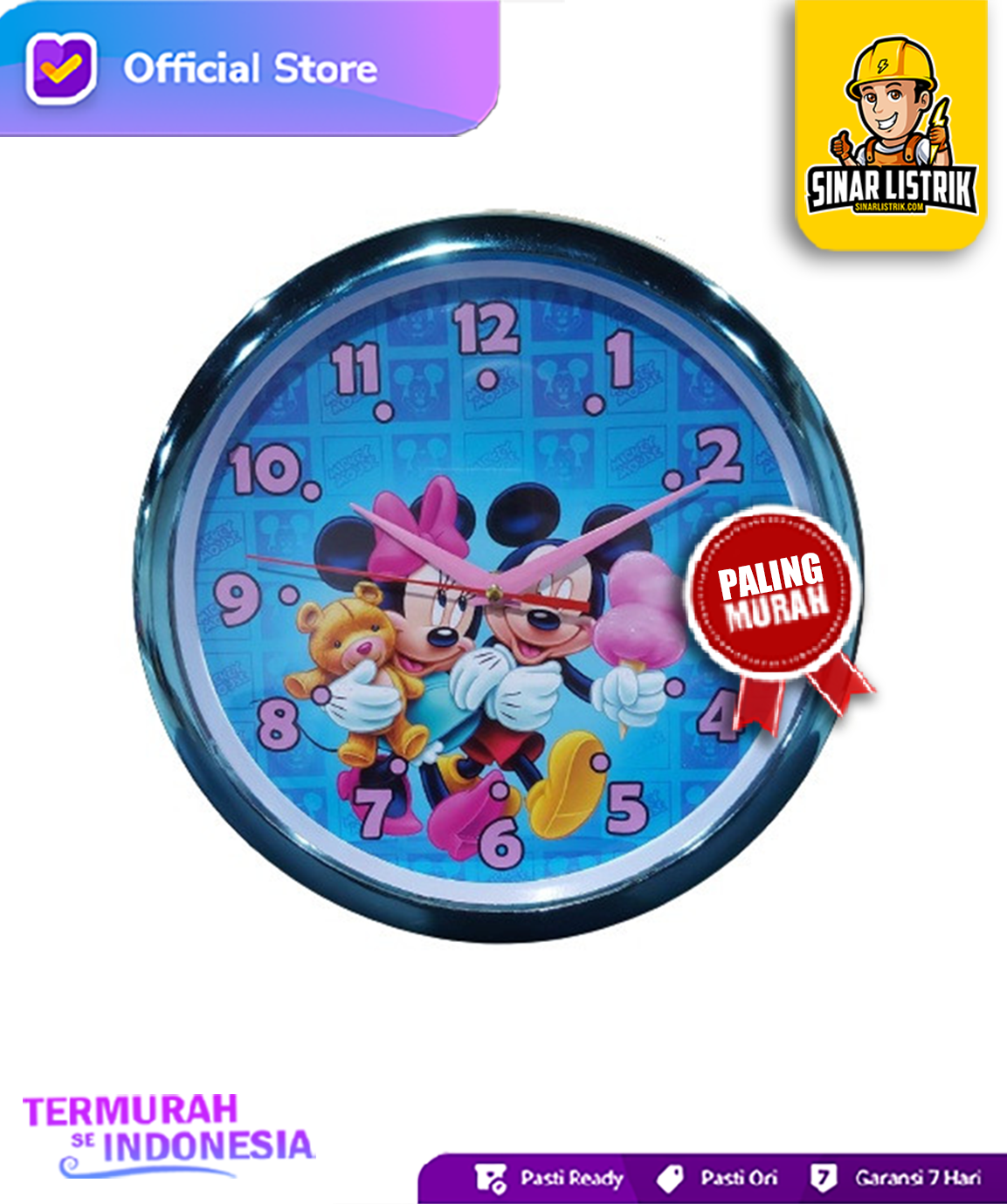 Jam Dinding Quartz 33345 Karakter 25cm