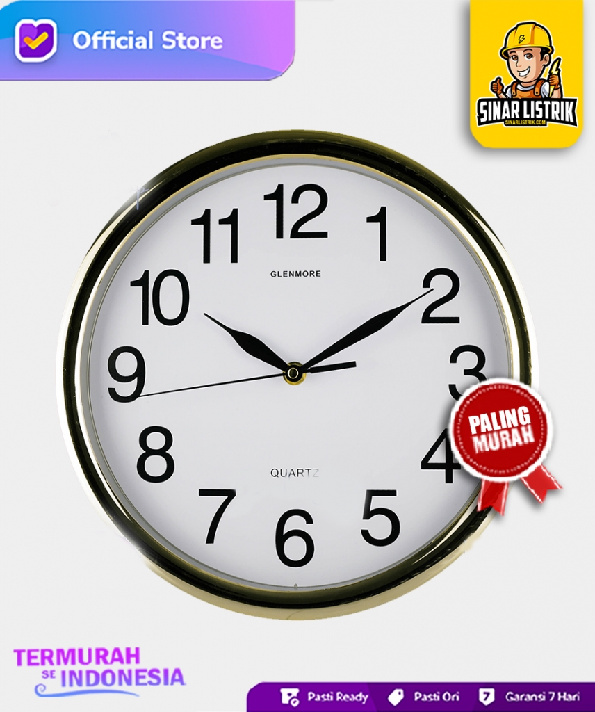 Jam Dinding Quartz GM 7430 Gold/Silver