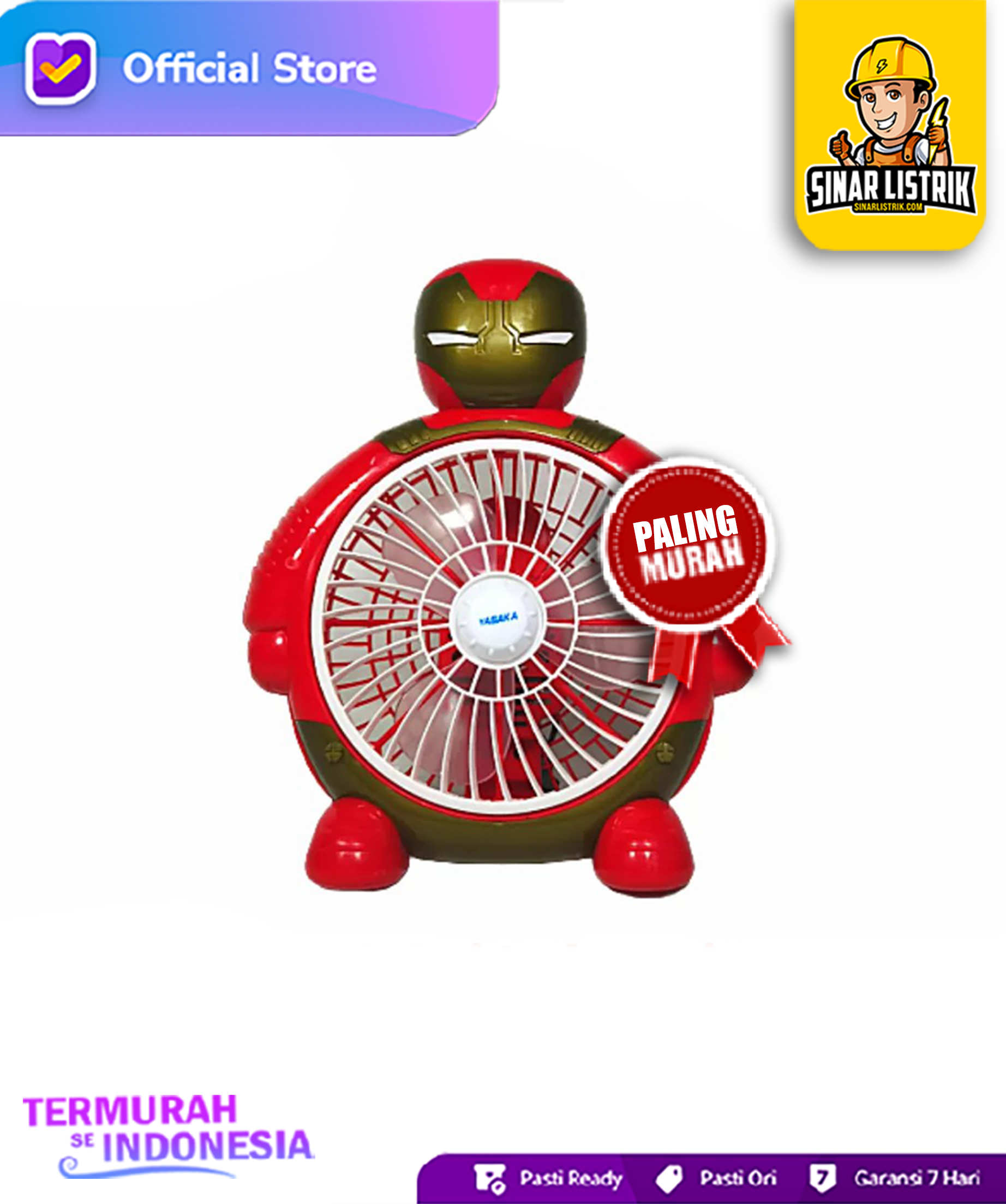 Kipas Meja Box Fan Yasaka Character: Iron Man - Model 608