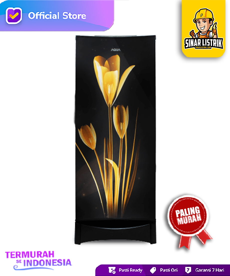 Kulkas AQUA AQR-D190 (Bunga) Lily Kuning Dan Biru