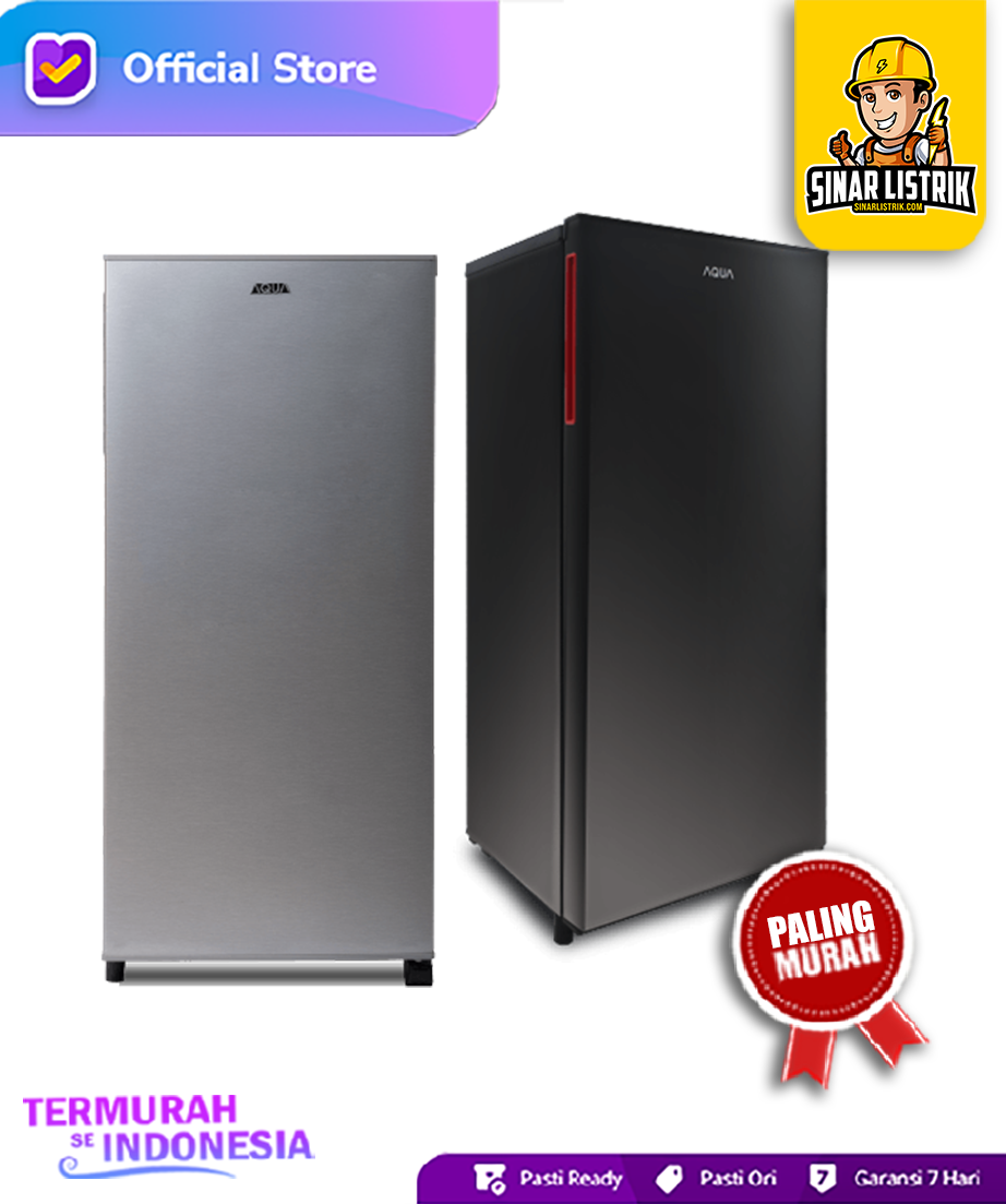 Kulkas Aqua 1 Pintu AQR-D191 Light Silver dan Dark Silver