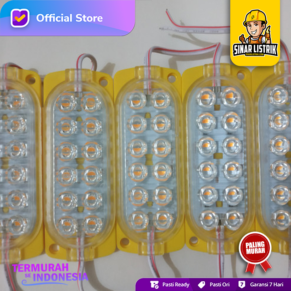 Lampu LED 12mata kuning 12v