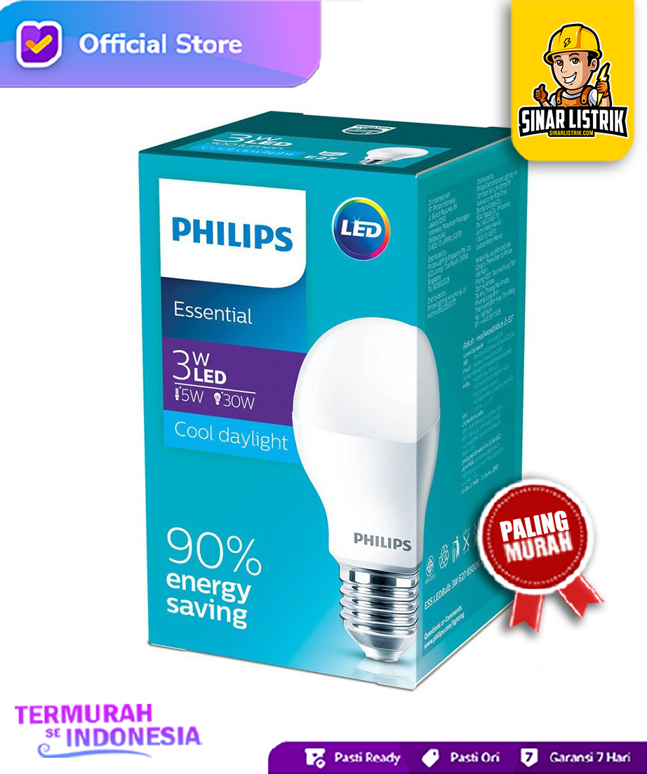 Lampu LED Philips Essential 3 Watt
