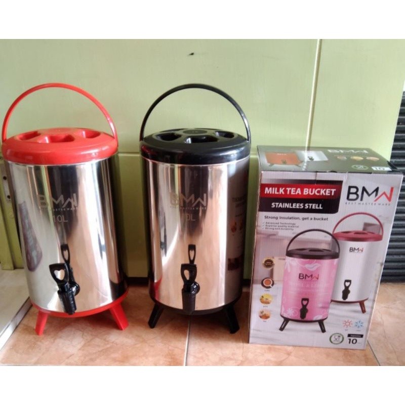 Milk Tea Bucket BMW Water Tank Dispenser Termos Tempat Air 8 L