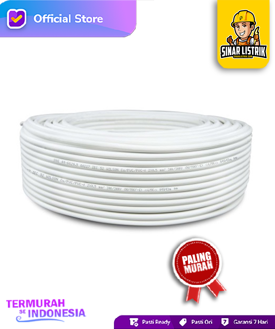 Kabel NHMHY 2X0.5 Wilson Putih 50 Meter