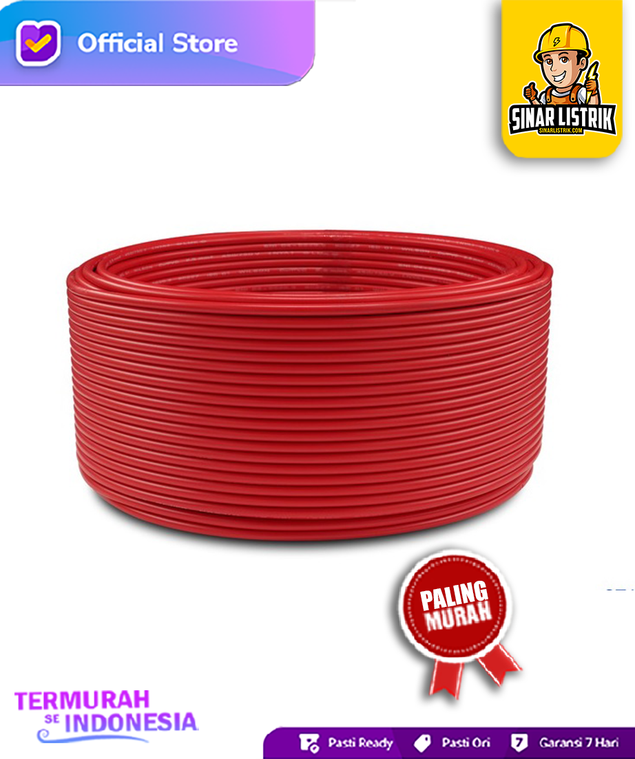 Kabel NYA Wilson 1.5 mm 25 Meter Merah