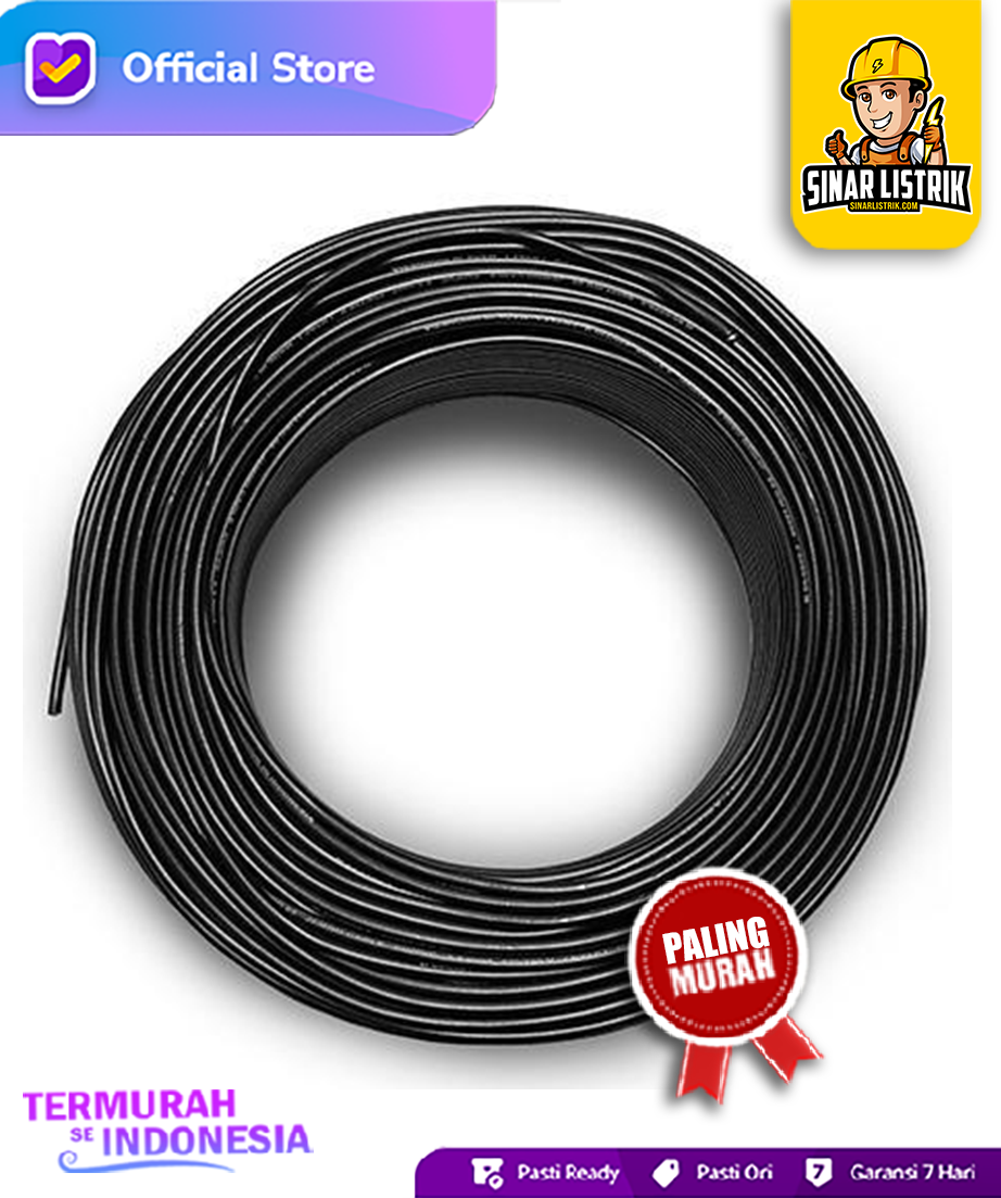 Kabel NYAF Karya 0.75 Hitam 100 Meter