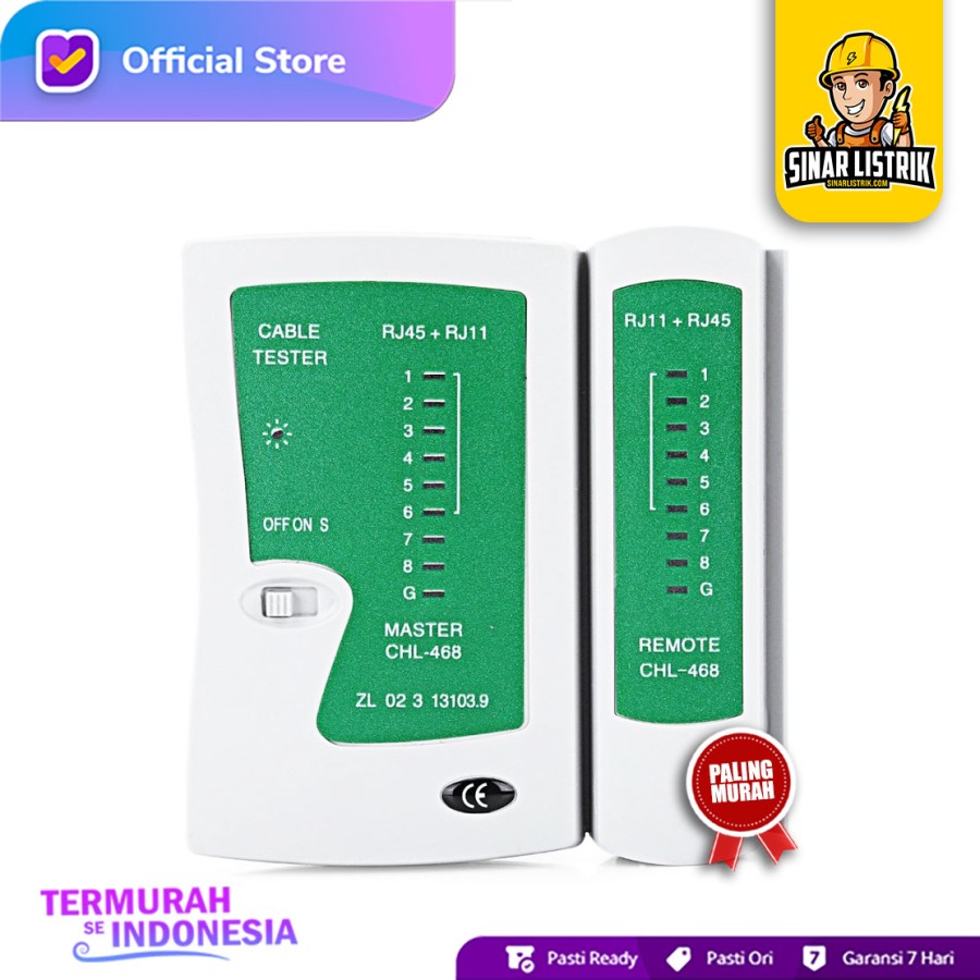 LAN Tester RJ45 RJ11 Alat Test Jaringan Penguji Kabel LANN