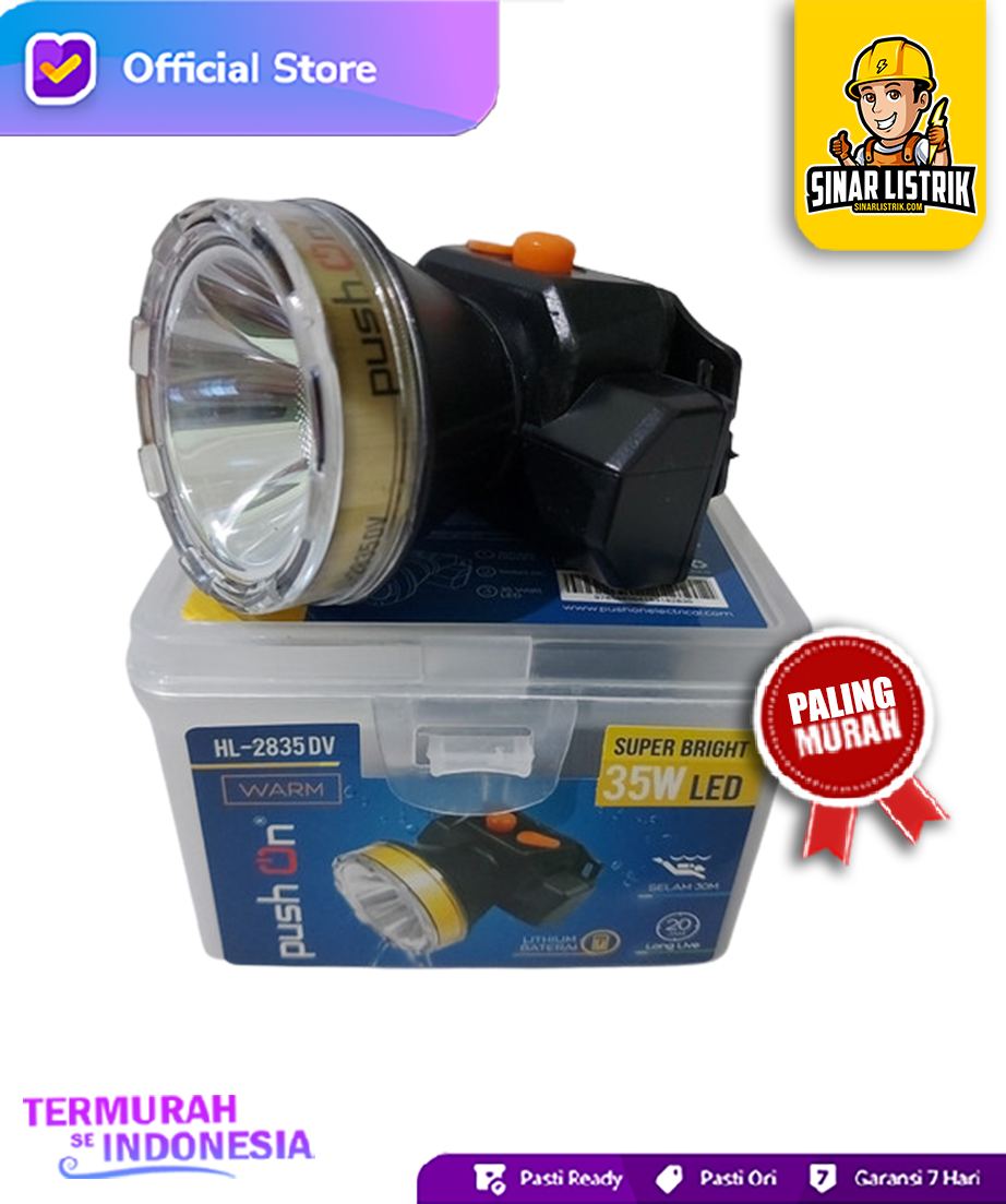 Senter Kepala Push On 35 Watt HL 2835 Kuning