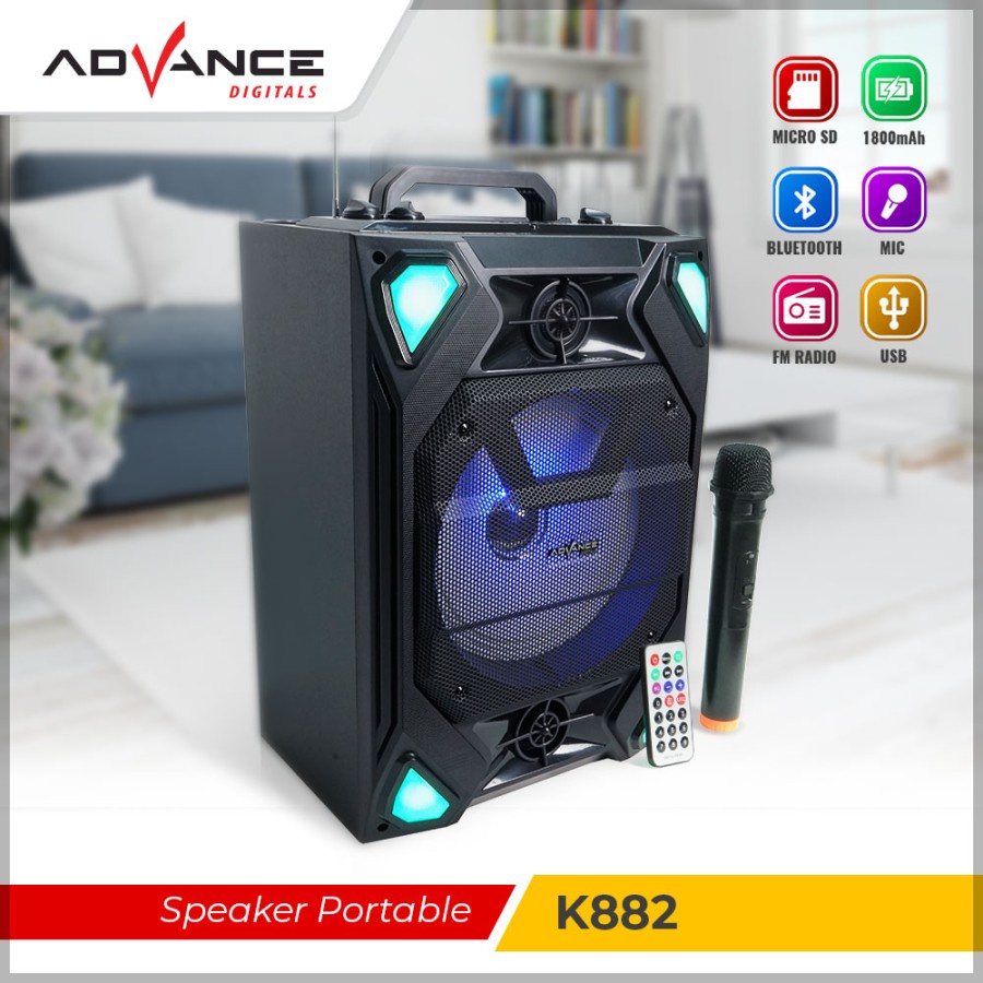 SPEAKER ADVANCE K882 PORTABLE FREE MIC WIRELES